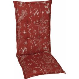 GO-DE Hochlehner-Auflage 120x 50 x 6 cm rot Sitzkissen Sitzpolster