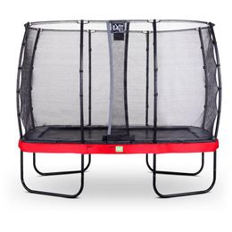 EXIT Elegant Trampolin 214x366cm mit Economy Sicherheitsnetz - rot - Rot