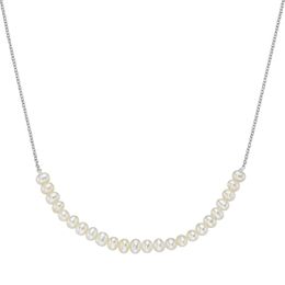 Collier Giorgio Martello MILANO "mit Süßwasser-Perlen, Silber 925" Halsketten Gr. 45 cm, Silber 925 (Sterlingsilber), silberfarben (silber) Damen Colliers