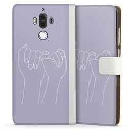 DeinDesign Handyhülle Pinky Promise Line Art, Huawei Mate 9 Hülle Handy Flip Case Wallet Cover Handytasche Leder
