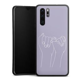 DeinDesign Handyhülle Pinky Promise Line Art, Huawei P30 Pro Silikon Hülle Premium Case Handy Schutzhülle
