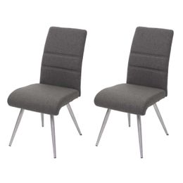 MCW Esszimmerstuhl -G55-K (Set, 2 St), 2er-Set, Fußbodenschoner, abgerundete Ecken und Kanten, braun|grau