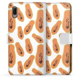 DeinDesign Handyhülle Papaya, Huawei Y6 (2019) Hülle Handy Flip Case Wallet Cover Handytasche Leder