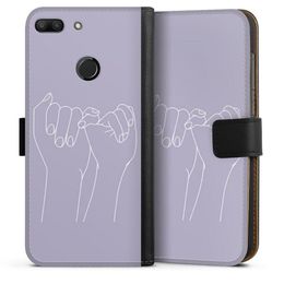 DeinDesign Handyhülle Pinky Promise Line Art, Huawei Honor 9 Lite Hülle Handy Flip Case Wallet Cover