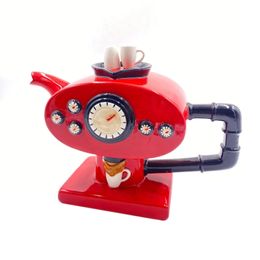 Jameson + Tailor Teekanne Design-Kanne Espressomaschine Rot, 1 l, (Stück, 1-St), Teekanne Porzellan