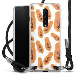 DeinDesign Handyhülle Papaya, OnePlus 8 Handykette Hülle mit Band Case zum Umhängen Cover mit Kette
