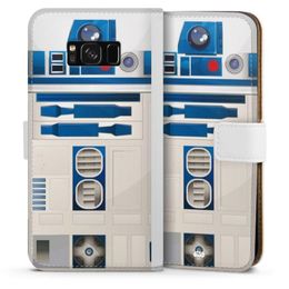 DeinDesign Handyhülle Star Wars R2D2 Fanartikel R2D2 Closeup - Star Wars, Samsung Galaxy S8 Plus Hülle Handy Flip Case Wallet Cover, weiß
