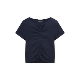 Tom Tailor Mädchen T-Shirt mit Raffungen, blau, Uni, Gr. 140