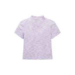 Tom Tailor Mädchen T-Shirt mit Rippstruktur, lila, Melange Optik, Gr. 140