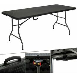 Arebos Buffettisch klappbar 182 x 74 x 74 cm Campingtisch Partytisch Klapptisch Gartentisch für Garten Terrasse und Balkon zusammenklappbar 8 Personen Ink.