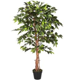 Kunstbaum Ficus Benjamini grün 120 cm - Homescapes