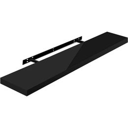 Wandregal Wandboard freischwebend Schweberegal Holz Board schwarz 90x22.9x3.8cm - schwarz - WOLTU