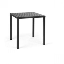 Quadratischer Tisch '' Nardi Cube'' aus Durel-Platte für den Außenbereich in Garten und Veranda -Anthrazitgrau / 80 cm