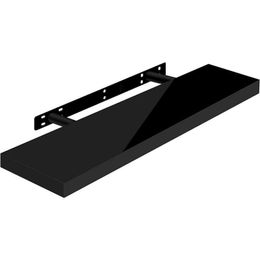 WOLTU - Wandregal Wandboard freischwebend Schweberegal Holz Board schwarz 80x22.9x3.8cm - schwarz