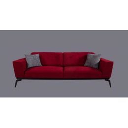 JVmoebel 3-Sitzer Luxus Dreisitzer Moderne Couch Möbel Rot Couchen Stoff Textil