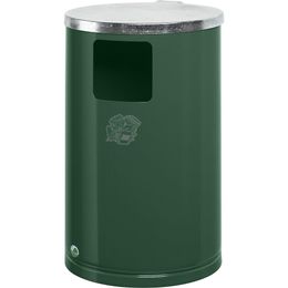 Var Außen-Abfallsammler aus Stahlblech, Volumen 30 l, HxØ 620 x 300 mm, grün