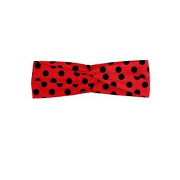 Abakuhaus Stirnband Elastisch und Angenehme alltags accessories rot schwarz Pop-Art-Tupfen