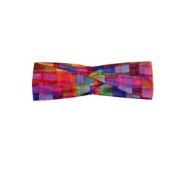Abakuhaus Stirnband Elastisch und Angenehme alltags accessories Abstrakt Regenbogen-Farben-Quadrate