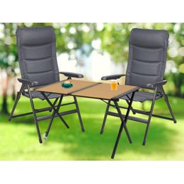 Setpoint Campingstuhl, Campingtisch mit 2 Stühlen Hochlehner klappbar Outdoor-Tisch Rolltisch