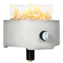 Outsunny Propan-Feuerstelle mit Glasperlen grau (Farbe: hellgrau)
