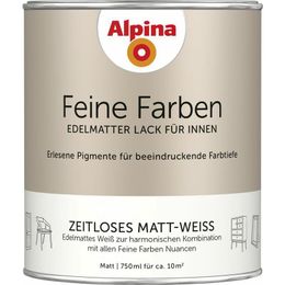 Alpina Feine Farben Lack Zeitloses Matt-Weiß 750ml edelmatt Buntlacke