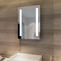 Badspiegel 45x60cm Spiegel (eckig) mit energiesparender LED-Beleuchtung kaltweiß IP44 energiesparend - Sonni