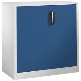 C+P ACURADO Akten-Sideboard, 2 Ordnerhöhen, HxBxT 1000 x 930 x 500 mm, lichtgrau / enzianblau