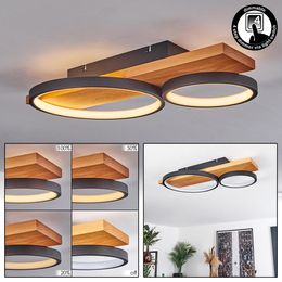 hofstein Rodekro Deckenleuchte LED Naturfarben, Schwarz, 1-flammig