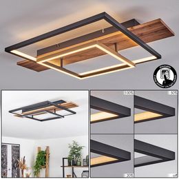 hofstein Pompu Deckenleuchte LED Naturfarben, Schwarz, 1-flammig