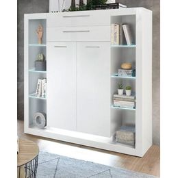 Furn.Design Highboard Ladis (Schrank in weiß mit Türen und Schubladen