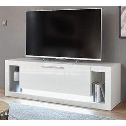 Furn.Design Lowboard Ladis (TV Unterschrank in weiß Hochglanz