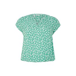 Tom Tailor Damen Plus - Kurzarm-Bluse, grün, Blumenmuster, Gr. 52