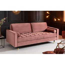 Riess Ambiente Design 3er Lounge Sofa COZY VELVET 220cm altrosa Samt Federkern