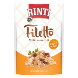 Rinti Filetto Jelly Huhn & Hühnerherz 24 x 100g Hundefutter