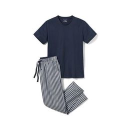 Tchibo Pyjama mit gewebter Hose - Dunkelblau/Gestreift - Gr.: S