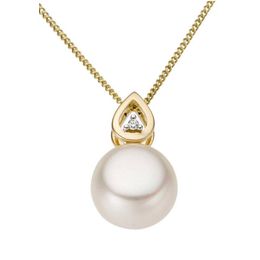 Firetti Perlenanhänger Schmuck Geschenk Gold 333 Halsschmuck Anhänger für Halskette Perle, mit Süßwasserzuchtperle und Brillant, goldfarben|silberfarben|weiß