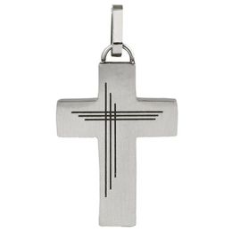 Firetti Kettenanhänger Schmuck Geschenk Halsschmuck Anhänger für Halskette Kreuz, Made in Germany, schwarz|silberfarben