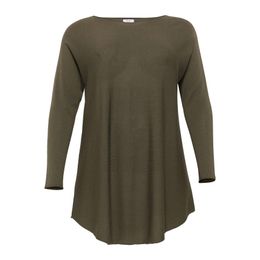sheego Große Größen: Pullover in Oversize-Form, dunkelkhaki, Gr.52/54
