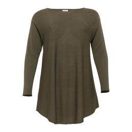 sheego Große Größen: Pullover in Oversize-Form, dunkelkhaki, Gr.44/46