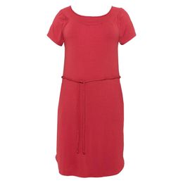 sheego Große Größen: Kleid mit Bindeband und Carmenausschnitt, melone, Gr.50