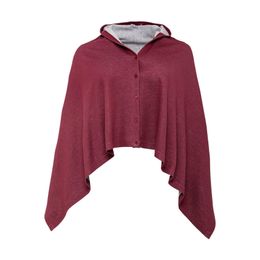 sheego Poncho mit V-Ausschnitt und Knopfleiste, rubinrot, Gr.2