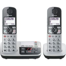 Panasonic KX-TGE522 Seniorentelefon (Mobilteile: 2, inkl. Anrufbeantworter), schwarz|silberfarben