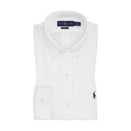 Übergröße : Polo Ralph Lauren, Leinenhemd mit Button-Down-Kragen in Weiß