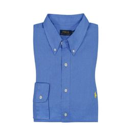 &Uuml;bergr&ouml;&szlig;e : Polo Ralph Lauren, Leinenhemd mit Button-Down-Kragen in Hellblau