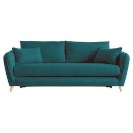 Miliboo Sofa skandinavisch 3 Plätze pfauenblau CREEP