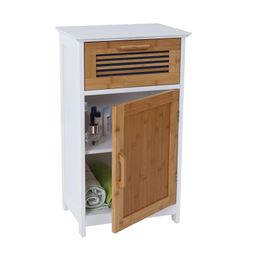 Kommode MCW-A85, Badezimmerkommode Badschrank Bambus, MVG-zertifiziert 71x40x31cm wei&szlig;