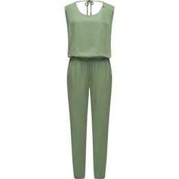 Ragwear Jumpsuit Noveel schicker, langer Damen Overall mit Bindeband, grau|grün