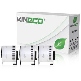 Kineco 3x Etiketten kompatibel zu Brother DK-22205, 62mm x 30.48m