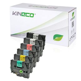 Kineco 6x Schriftband kompatibel zu Brother TZE-111 - TZE-711