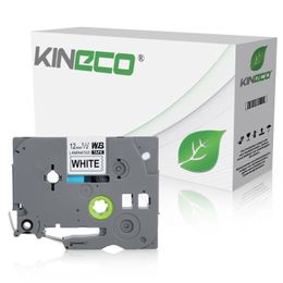 Kineco 1x Schriftband kompatibel zu Brother TZE-231, Schwarz auf Weiss, 12mm x 8m